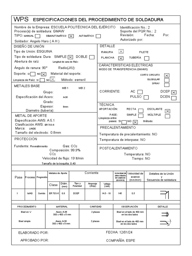 Formato Wps | PDF | Soldadura | Construcción