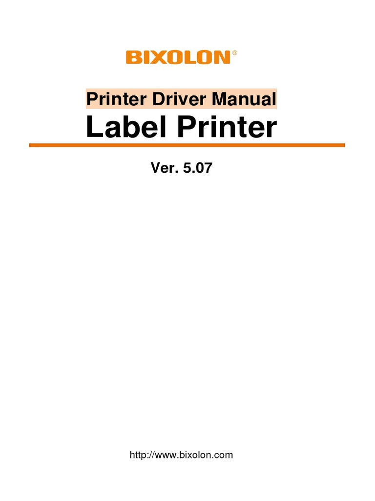 Manual - Label Printer - Windows - Driver - English - V5.07 | PDF ...