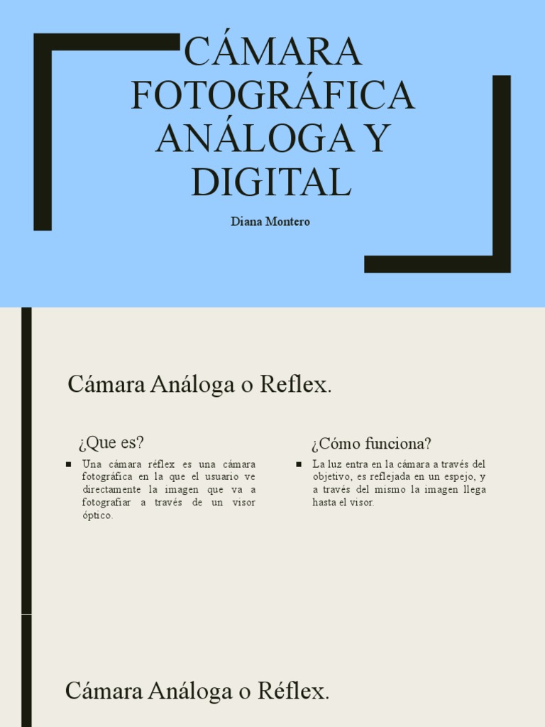 Cámaras: Análoga vs Digital | PDF | Cámara | Cámara digital