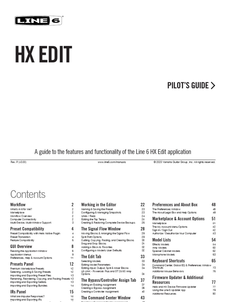 HX Edit Pilot's Guide v3.00 - Rev P | PDF | Window (Computing ...