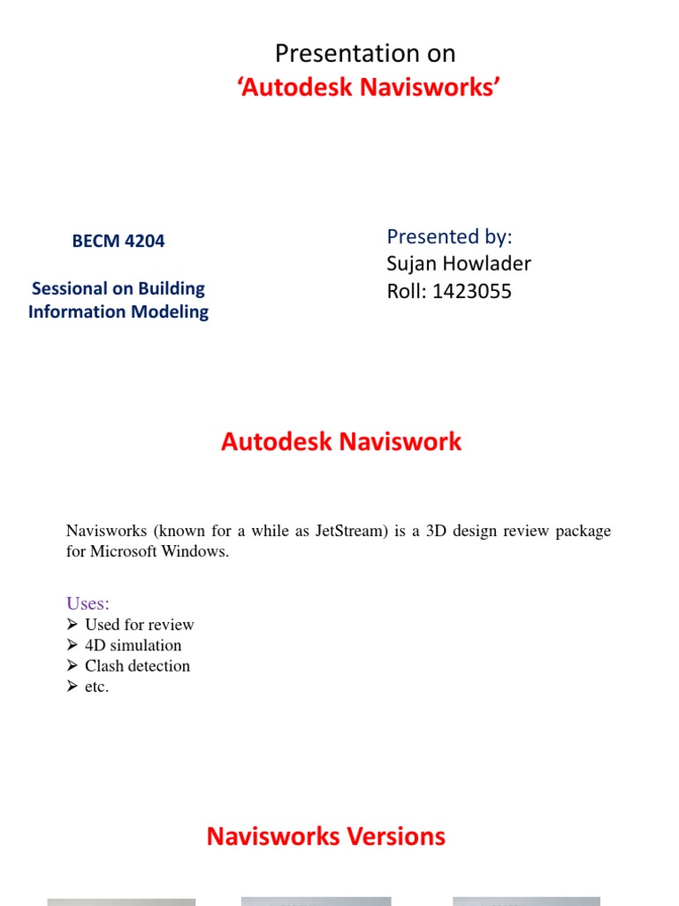 Autodesk Navisworks': Presentation On | PDF | Computer Science | Application Software