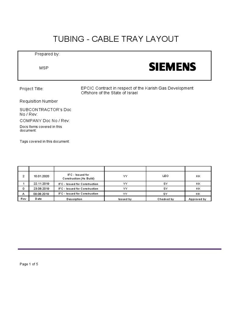 Tubing Cable Tray Layout - Rev2 | PDF | Equipment | Manufactured Goods