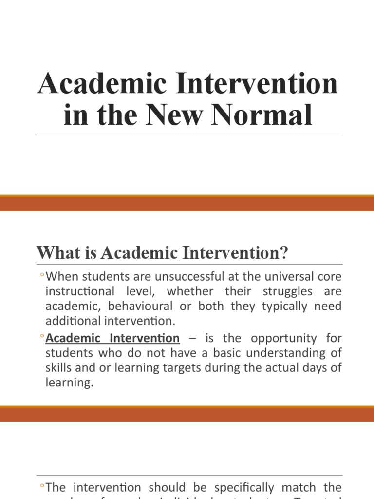 Academic Intervention Strategies Explained | PDF | Learning | Teachers