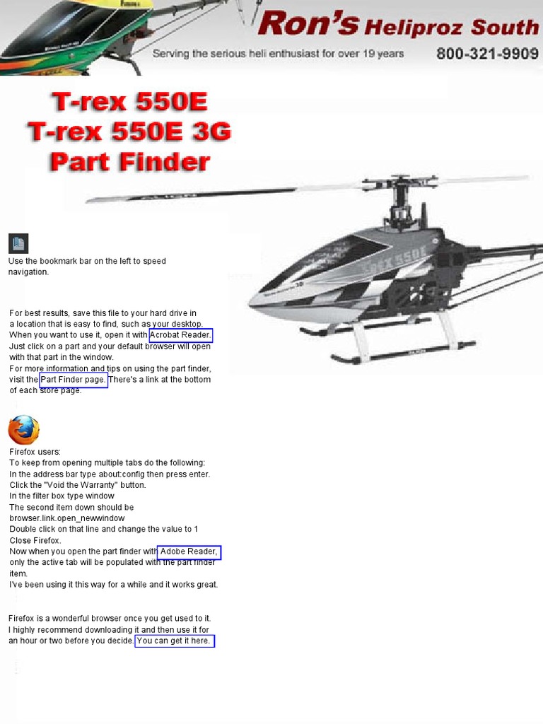 mm5 Trex 550 Parts Finder | PDF | Finder (Software) | Computing
