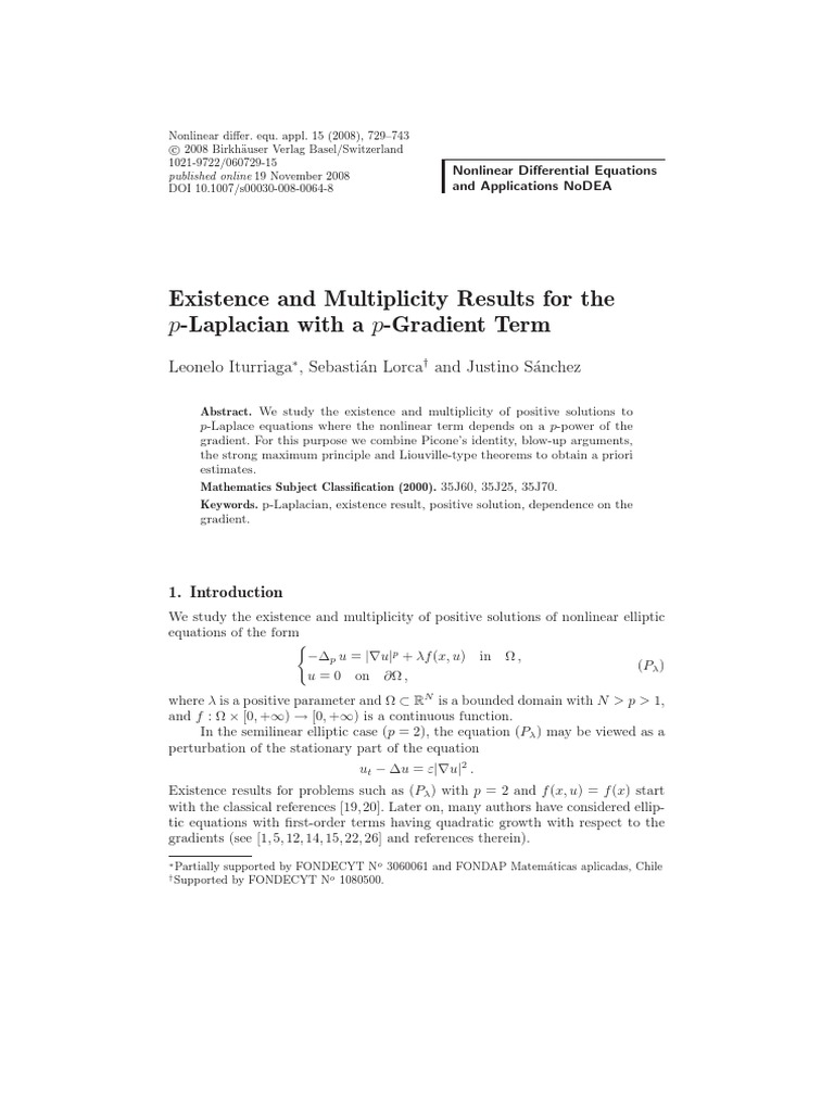 Existence and Multiplicity Results For The P-Laplacian With A P-Gradient Term - Leonelo ...