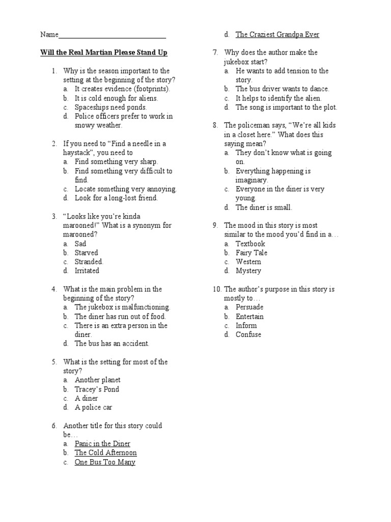 Will the Real Martian Please Stand Up? | PDF | Language Arts & Discipline