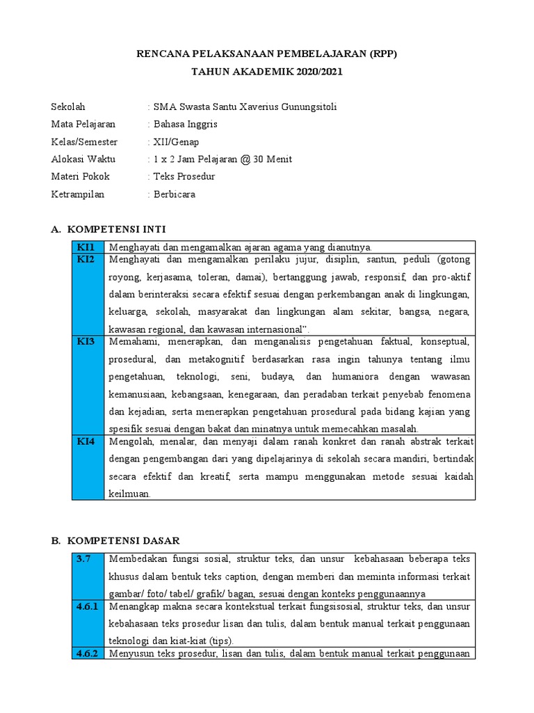 RPP Procedure Text | PDF