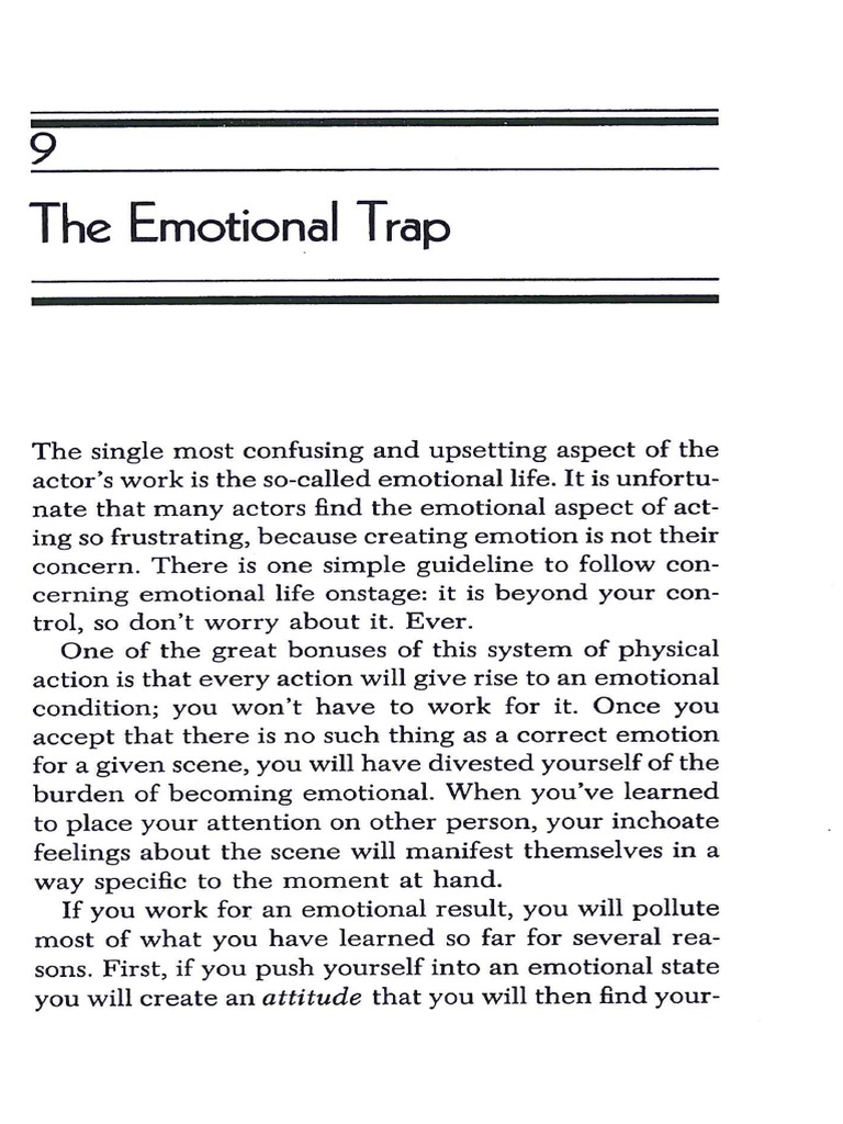 1 - The Emotional Trap - A Practical Handbook For The Actor | PDF