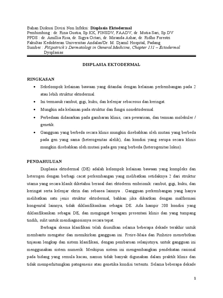 Displasia Ektodermal | PDF