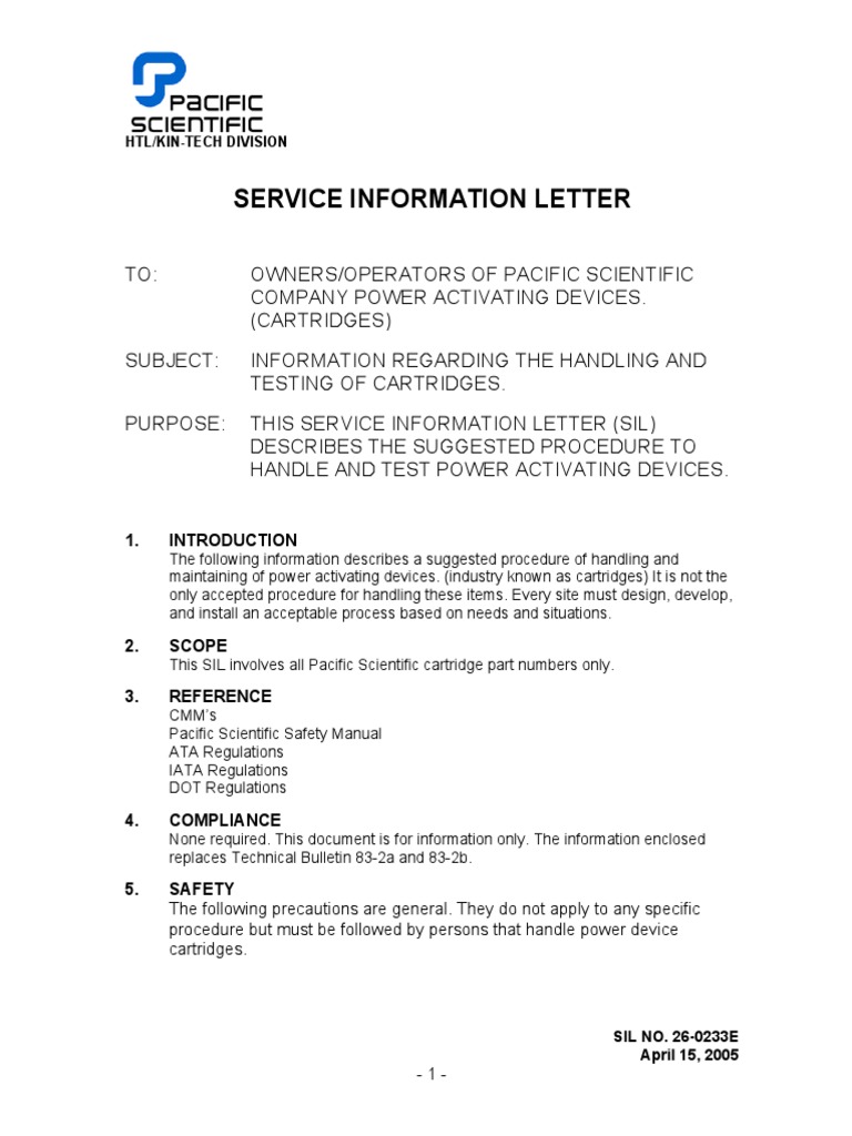 Service Information Letter: Htl/Kin-Tech Division | PDF | Electrical ...