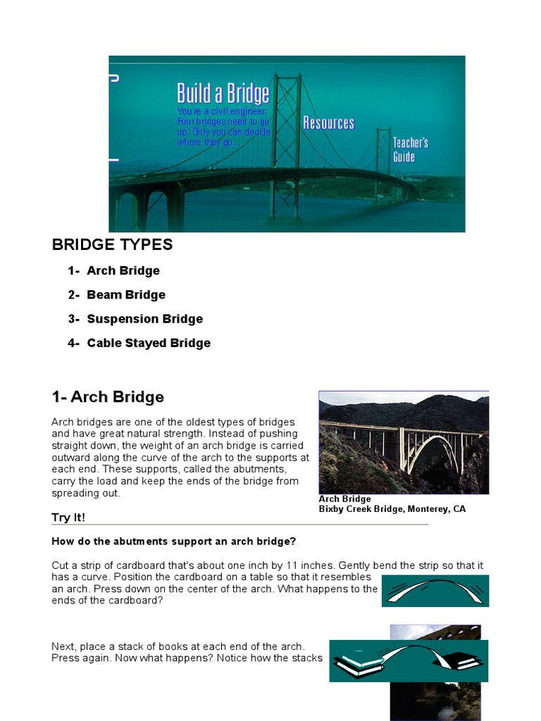 Bridge Types | PDF | Bridge | Beam (Structure)