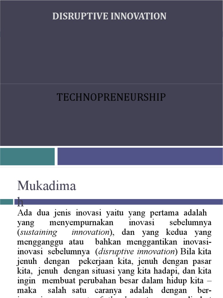 Disruptive Innovation | PDF