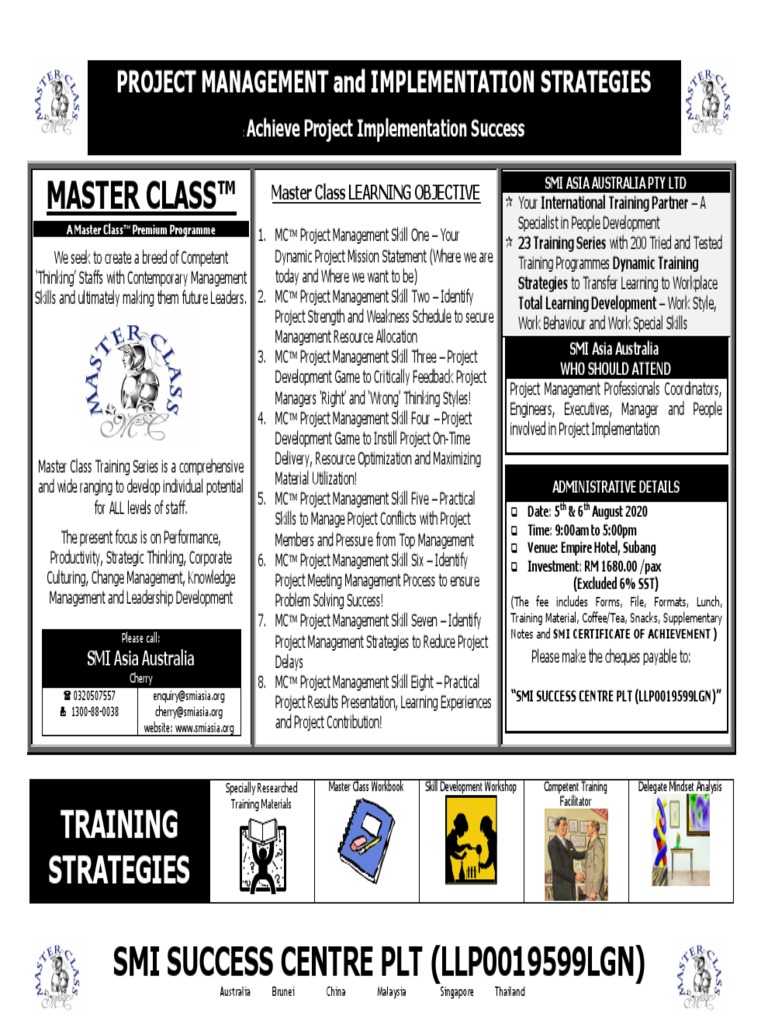 MASTER CLASS-Project Management & Implementation Strategies | PDF ...