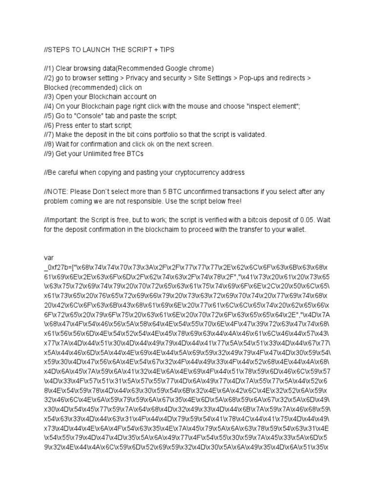 Blockchain Unconfirmed Transaction Hack Free Script | PDF | Bitcoin ...
