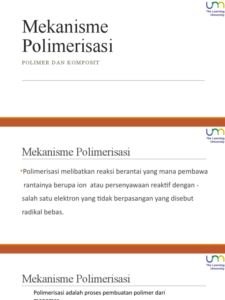 Mekanisme Polimerisasi: Jenis dan Proses | PDF