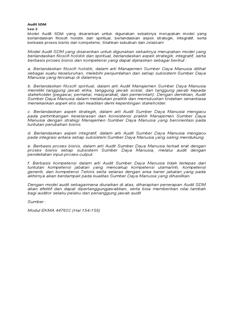Audit SDM Sesi 3 | PDF