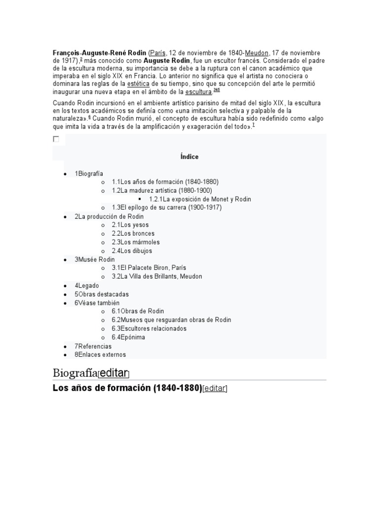 François Auguste Rodin | PDF | Escultura | Pinturas