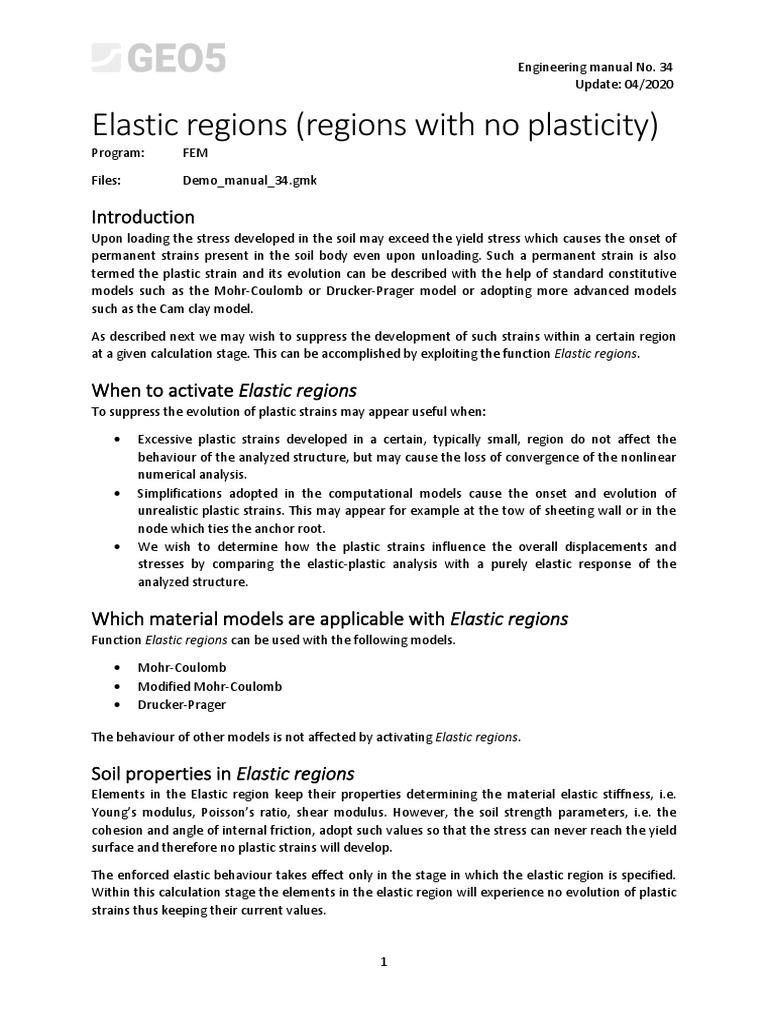 Elastic Regions (Regions With No Plasticity) | PDF | Elasticity ...