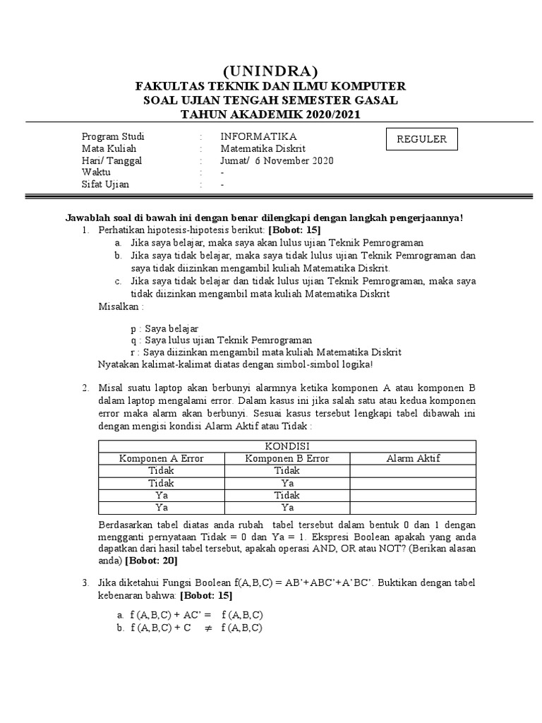 Uts Matdis Reg | PDF