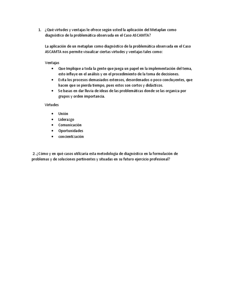 Ventajas del Metaplan en ASCAMTA | PDF | Informática