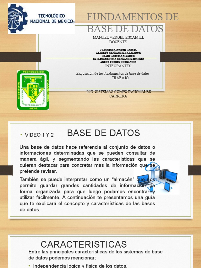 Exposicion de Temas de Base de Datos | PDF | SQL | Bases de datos