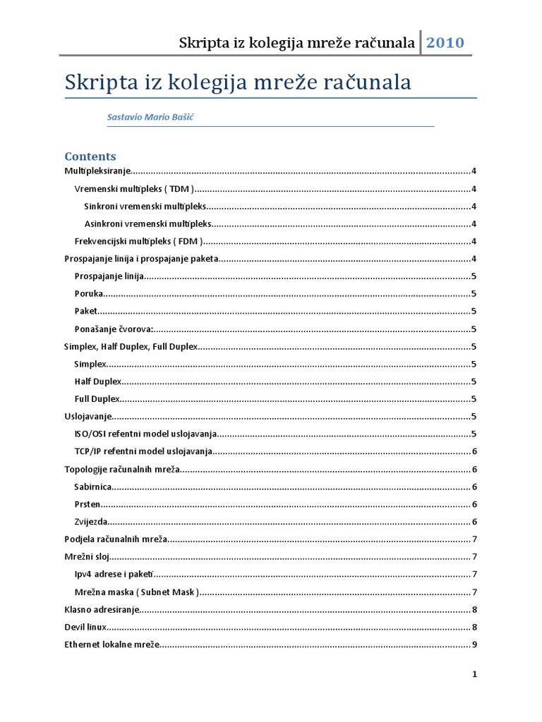 Mreze Racunala Skripta Pdf