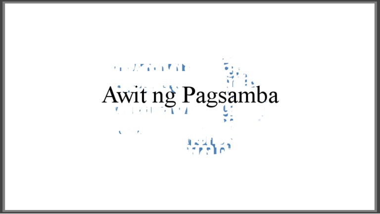 Awit NG Pagsamba | PDF