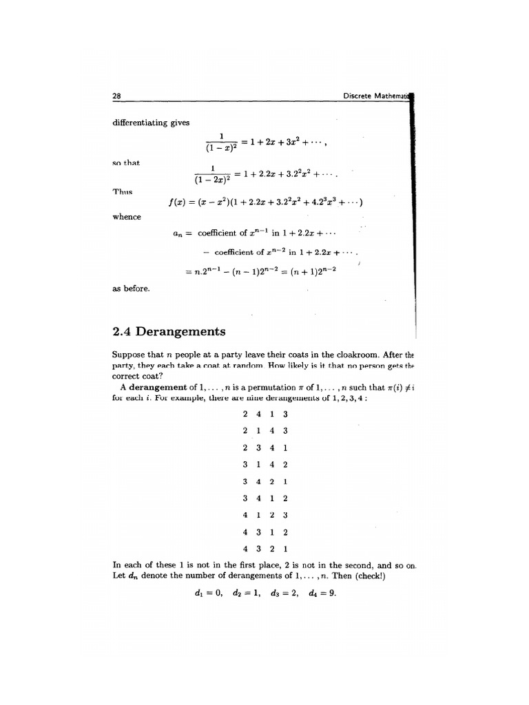 Derangements | PDF | Discrete Mathematics | Analysis