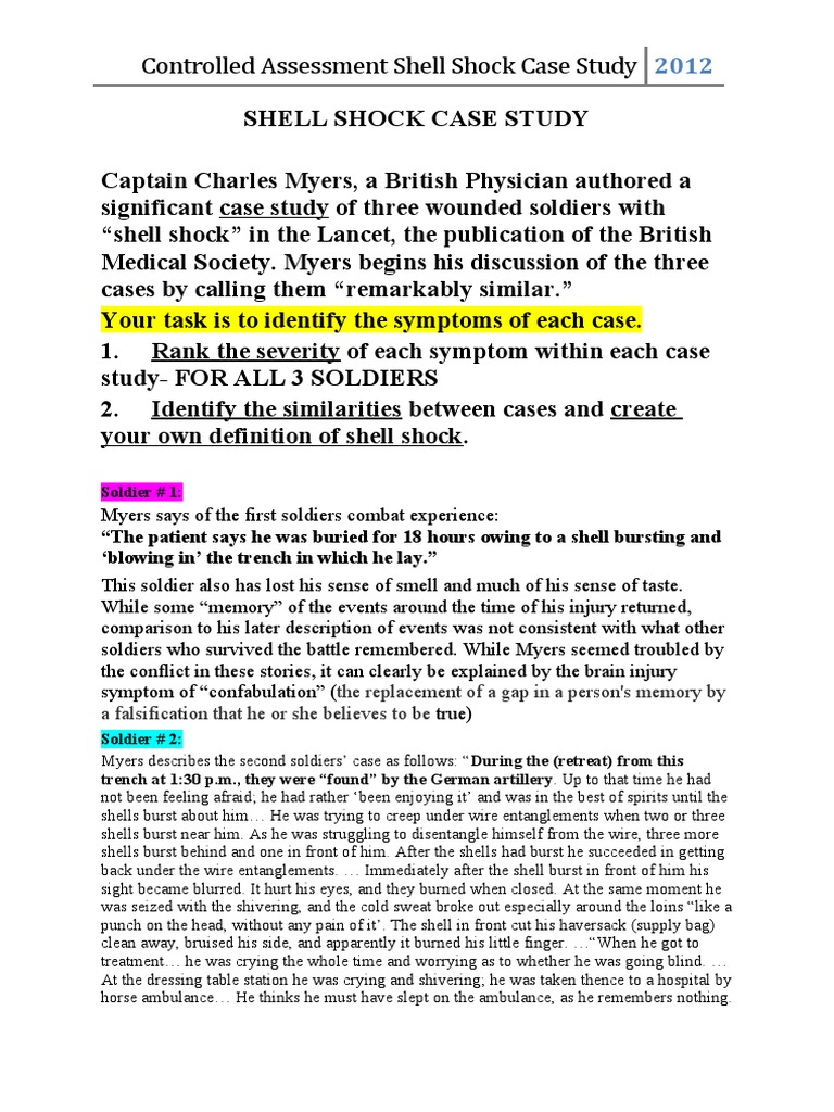 Shell Shock Case Study CTLS | PDF | Medical Specialties | Diseases And ...