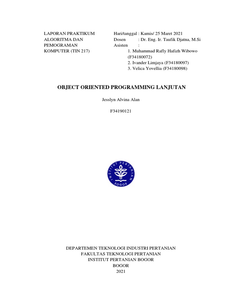 Jesslyn Alvina Alan - F34190121 - Laporan Praktikum Alpro Pertemuan Ke-7 | PDF