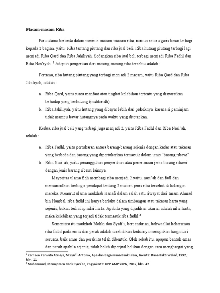 Macam Macam Riba | PDF