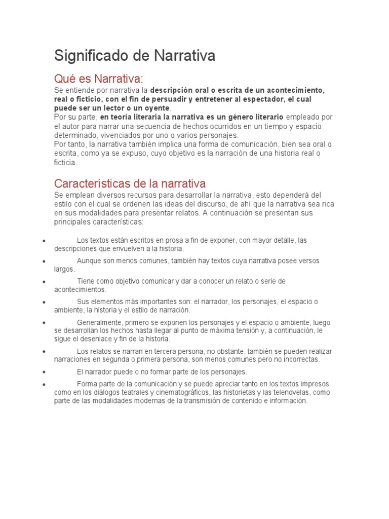 Que Es Narrativa | PDF
