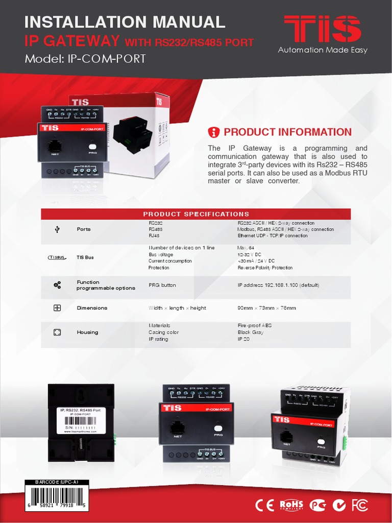 Installation Manual: Ip Gateway | PDF | Computer Network | Computer ...
