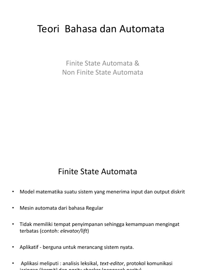 Teori dan Aplikasi Automata | PDF