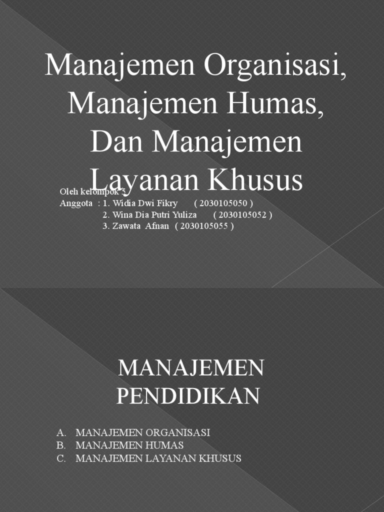 Manajemen Organisasi dan Humas Efektif | PDF