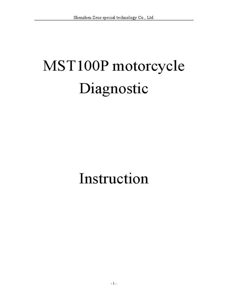 MST-100P Motorcycle Diagnostic Manual | PDF | Usb | Software