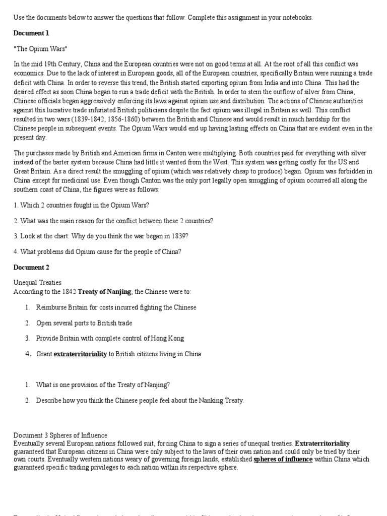 Chinese Imperialism DBQ | PDF | Qing Dynasty | Global Politics