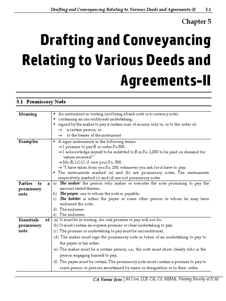 Drafting and Conveyancing Relating To Various Deeds and Agreements-II | Download Free PDF | Will ...