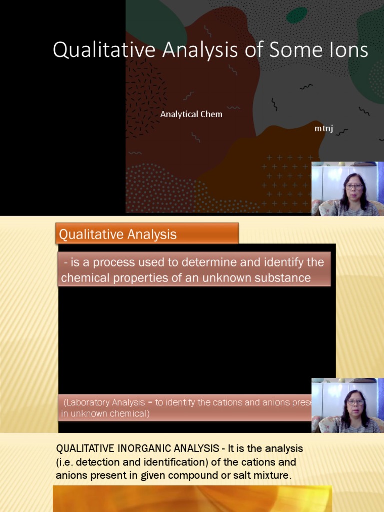 Qualitative Analysis of Some Ions | PDF | Ion | Salt (Chemistry)