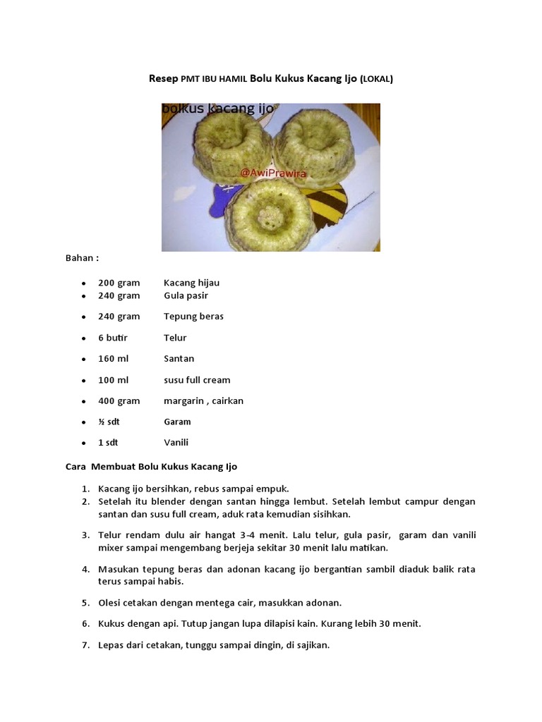 Resep PMT Ibu Hamil | PDF