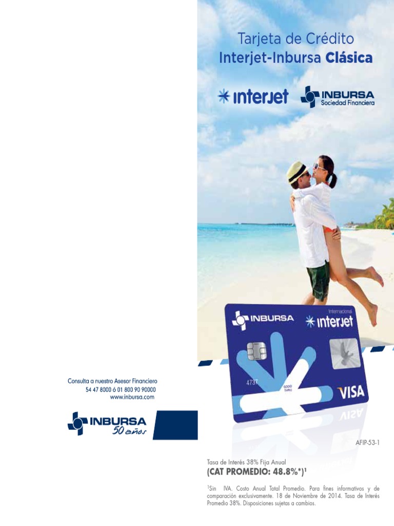 Tarjeta Interjet-Inbursa-Clasica | PDF | Tarjeta de crédito | Pagos