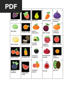 Bingo de Frutas y Verduras | PDF | Alimentos | Vegetales