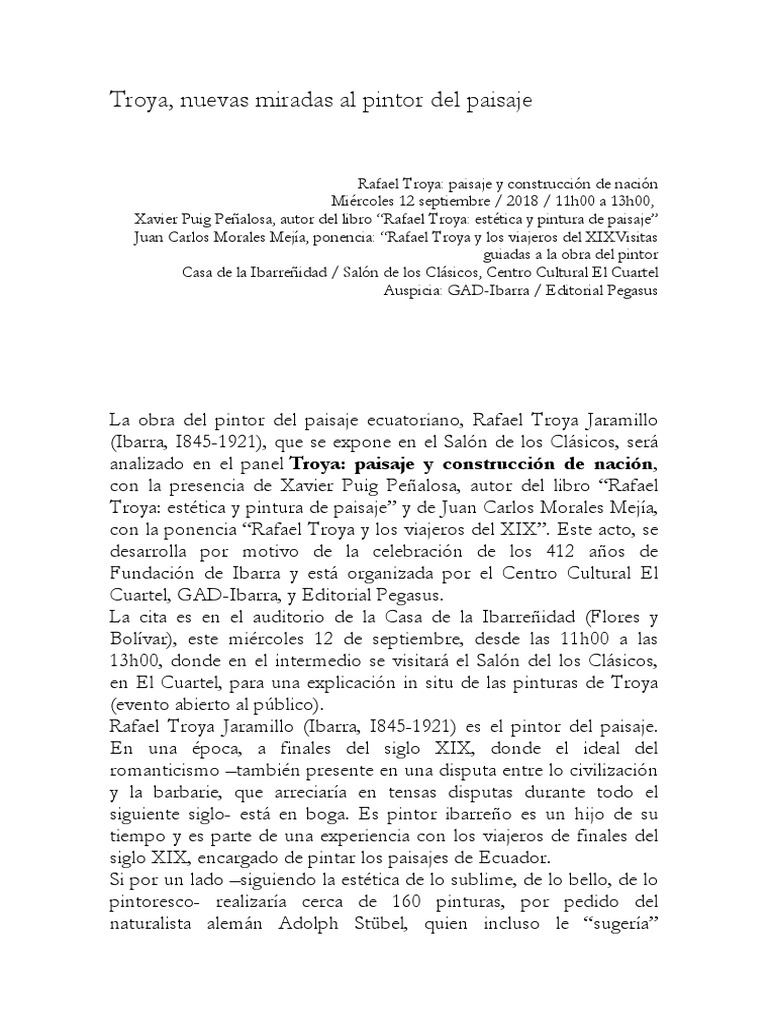 Rafael Troya: Arte y Nación | PDF | Ecuador | Pintura de paisaje
