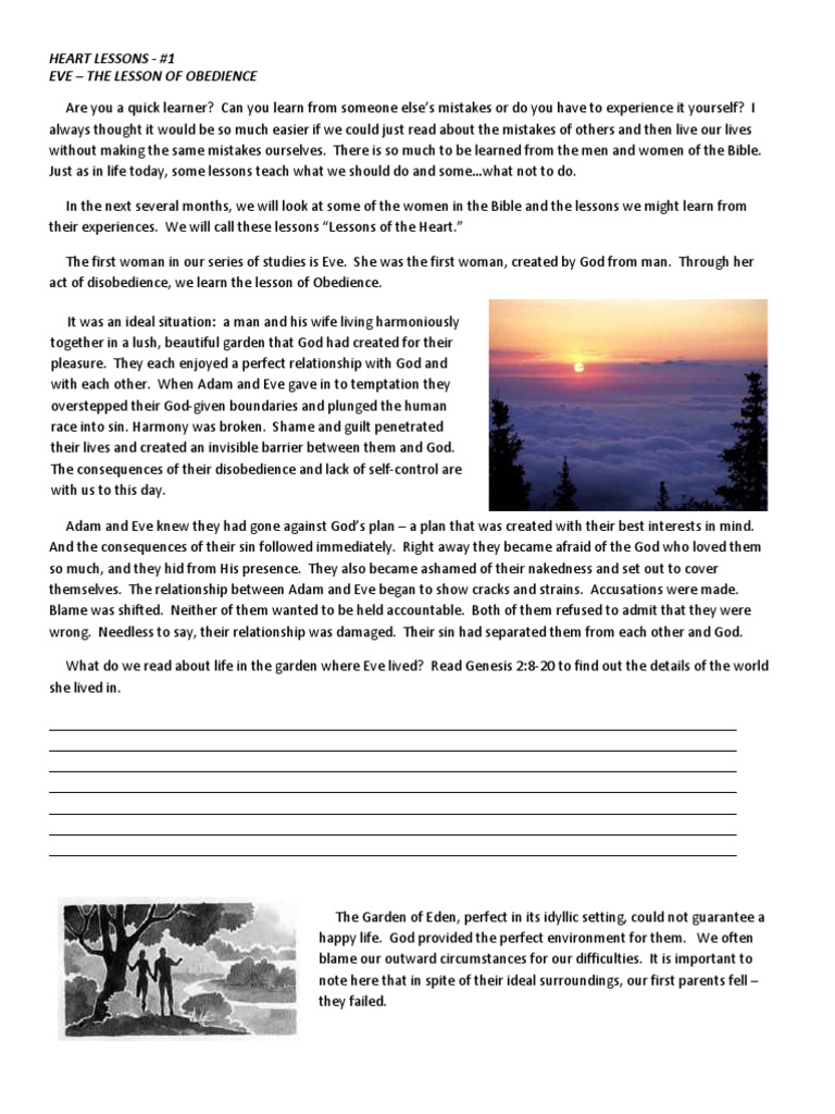 Eve The Lesson of Obedience 0211 | PDF | Adam And Eve | Book Of Exodus