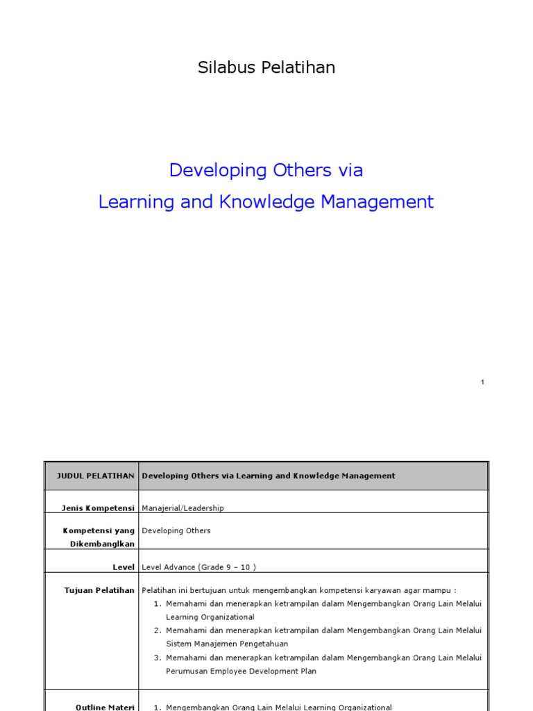 Developing Others Via Learning | PDF | Karier & Perkembangan | Pengembangan Diri