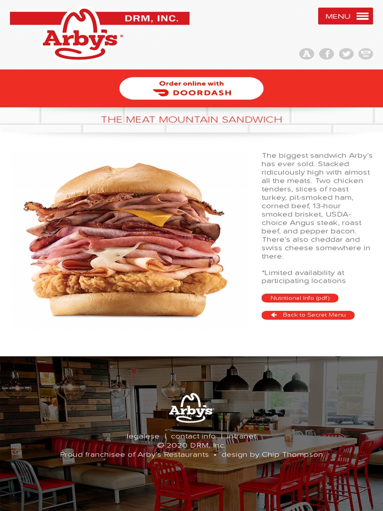 The Meat Mountain Sandwich Arby's | PDF
