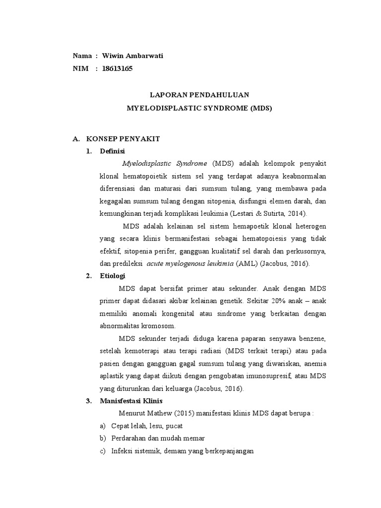 LP Myelodisplastic Syndrome (MDS) | PDF
