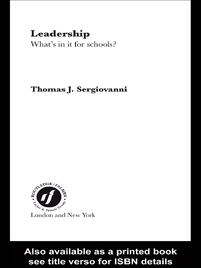 Leadership+ (Whats+in+It+for+Schools) +by+t +sergiovanni | PDF ...