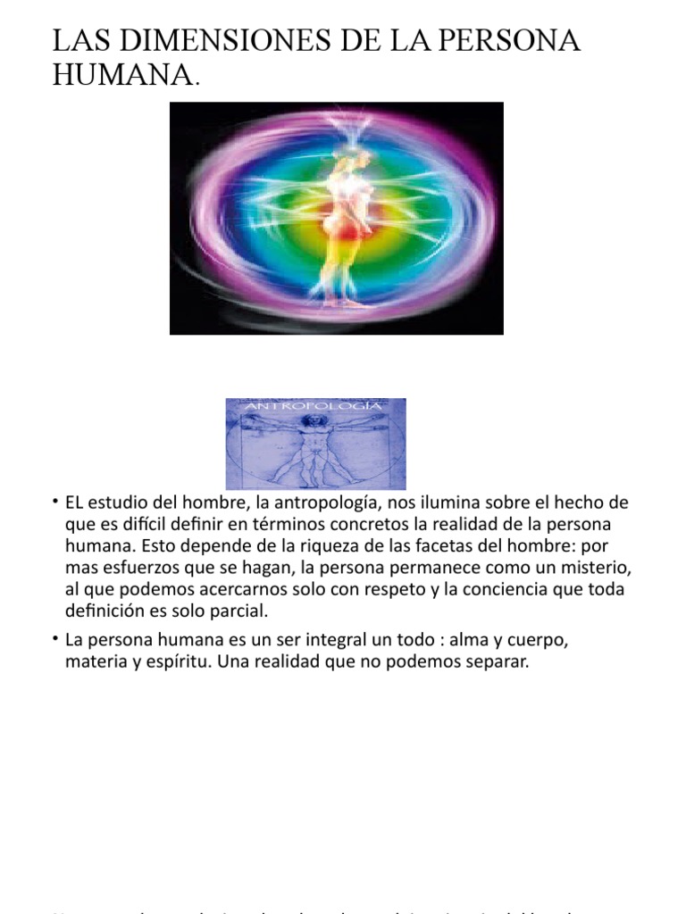 Las Dimensiones de La Persona Humana | PDF | Alma | Realidad