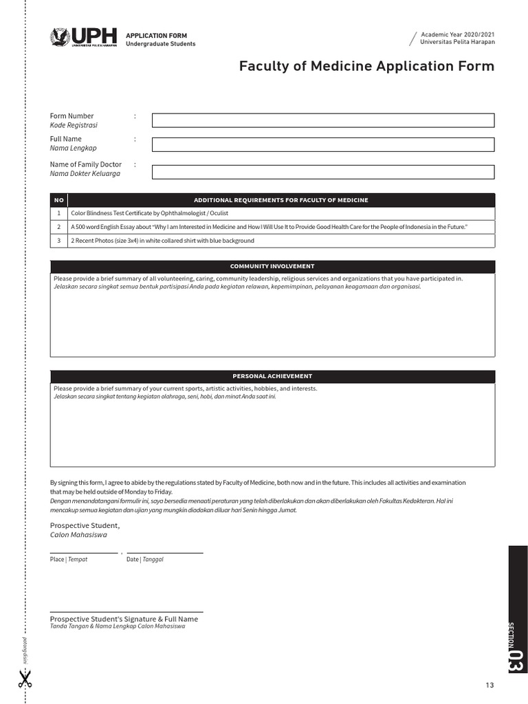 Medicine Application Form | PDF | Medical Specialties | Medicine